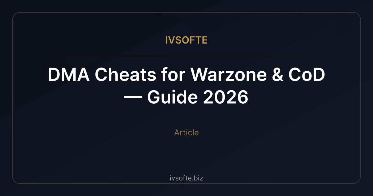 DMA Cheats for Warzone & CoD — Guide 2026 | IVSOFTE