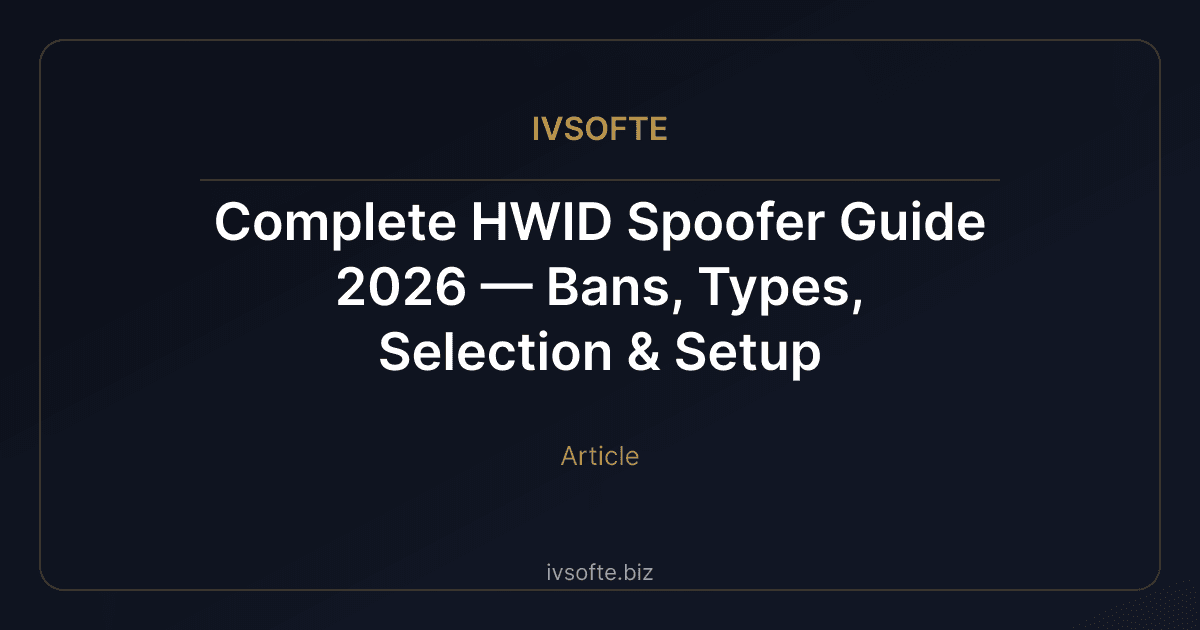 HWIDスプーファー完全ガイド 2026 — BAN、種類、選び方と設定 | IVSOFTE